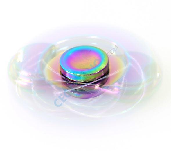 Dual Blade Rainbow Alloy Hand Fidget Spinner Toy