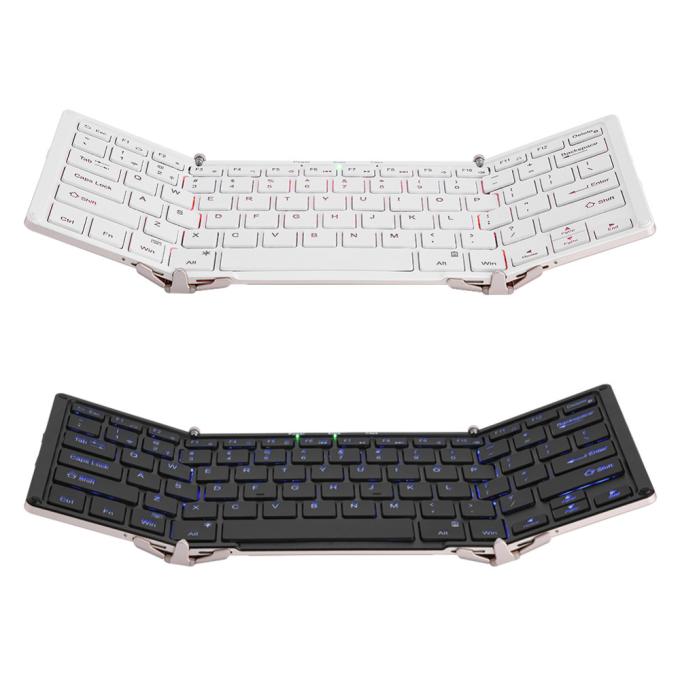 BOW Tri-Foldable Bluetooth Backlit Keyboard HB099B (White)